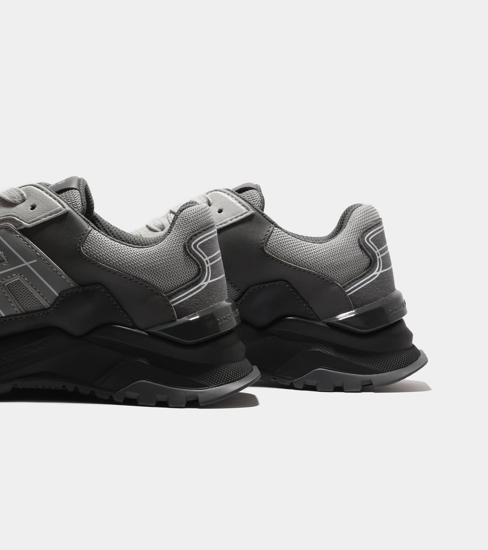 One Grey & Black | Leather Low Top Shoes | Android Homme